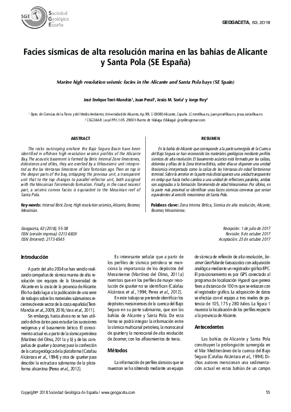 (PDF) Facies sísmicas de alta resolución marina en las bahías de ...