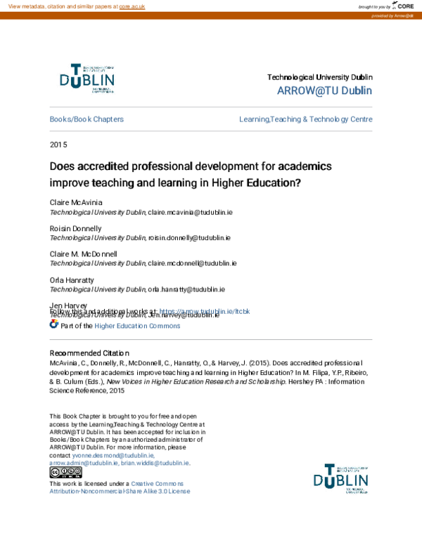 (PDF) Does Accredited Professional Development for Academics Improve Teaching and Learning in ...