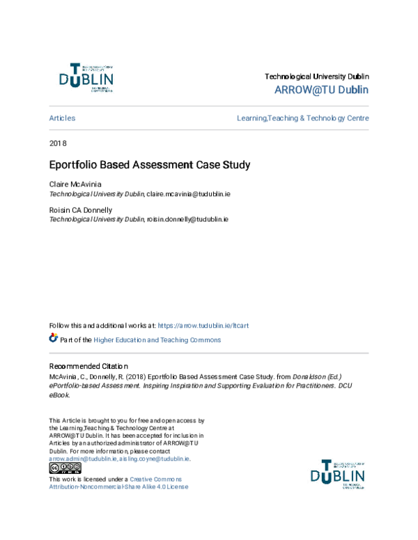 (PDF) Eportfolio Based Assessment Case Study