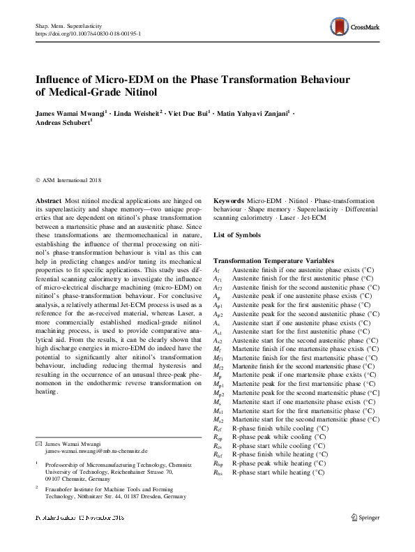 (PDF) Influence of Micro-EDM on the Phase Transformation Behaviour of ...