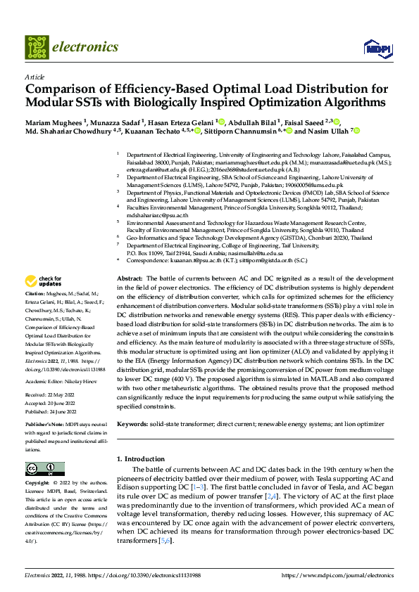 (PDF) Comparison of Efficiency Based Optimal Load Distribution for Modular Ssts With ...