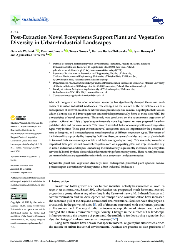 (PDF) Post-Extraction Novel Ecosystems Support Plant and Vegetation ...