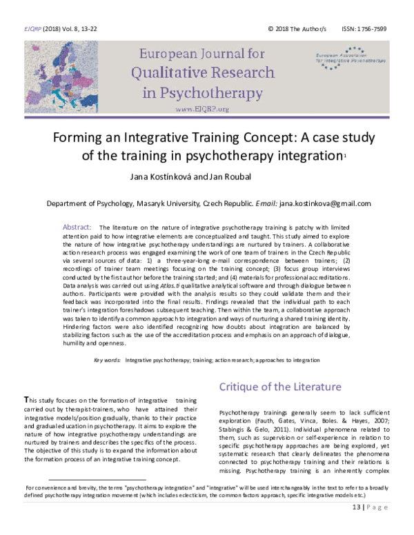 (PDF) Forming an Integrative Training Concept: A Case Study of ...