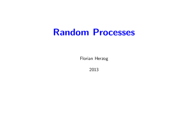 (PDF) Random Processes | Florian Herzog - Academia.edu