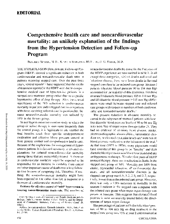 (PDF) Hypertension Detection and Follow-up | Yehuda Traub - Academia.edu