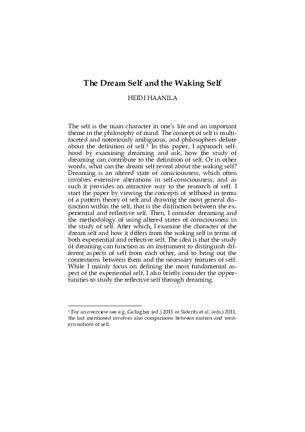(PDF) The Dream Self and the Waking Self