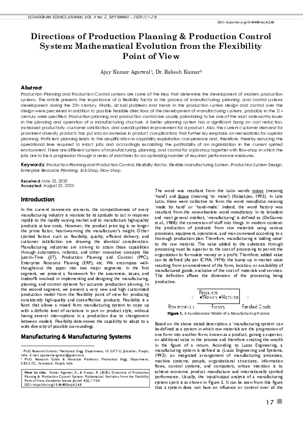 (PDF) Directions of Production Planning Production Control System ...