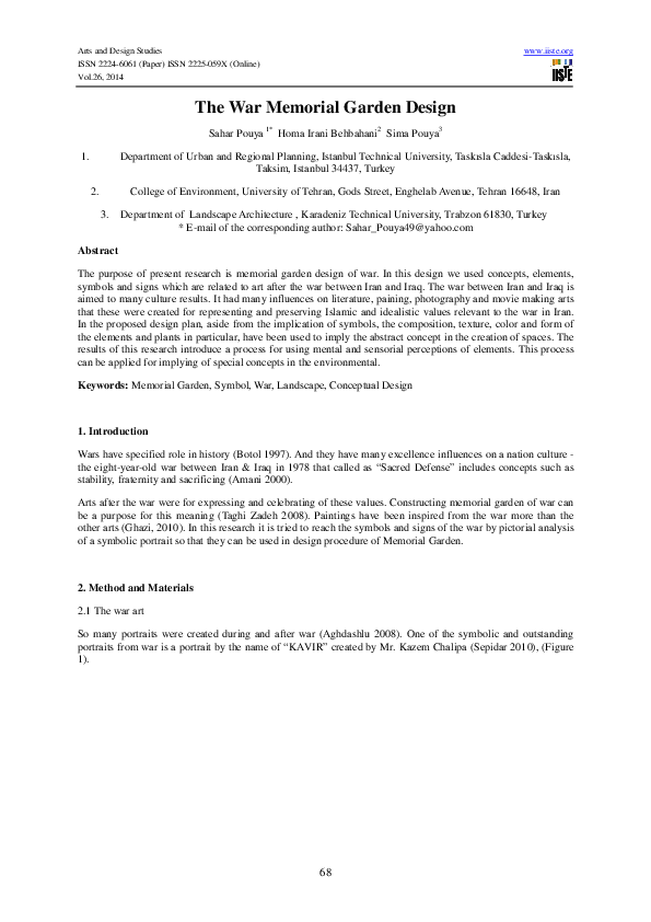 (PDF) The War Memorial Garden Design