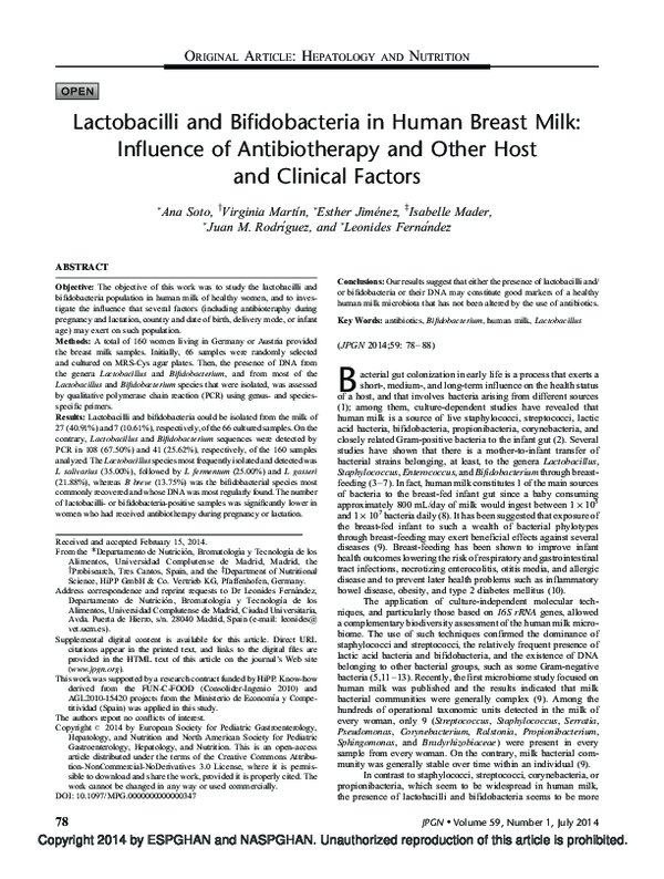 (PDF) Lactobacilli and Bifidobacteria in Human Breast Milk