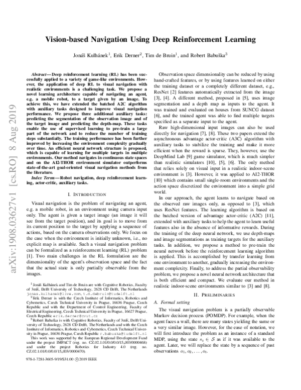 (PDF) Vision-based Navigation Using Deep Reinforcement Learning