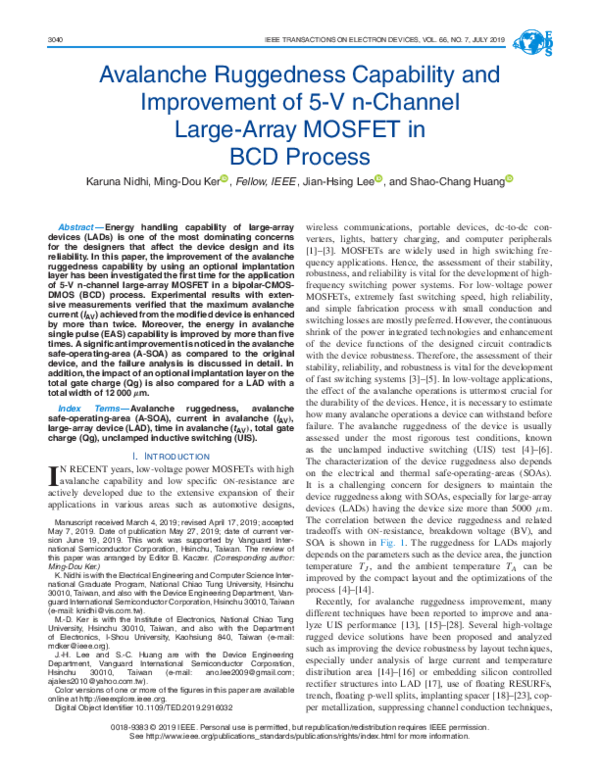(PDF) Avalanche Ruggedness Capability and Improvement of 5-V n-Channel ...