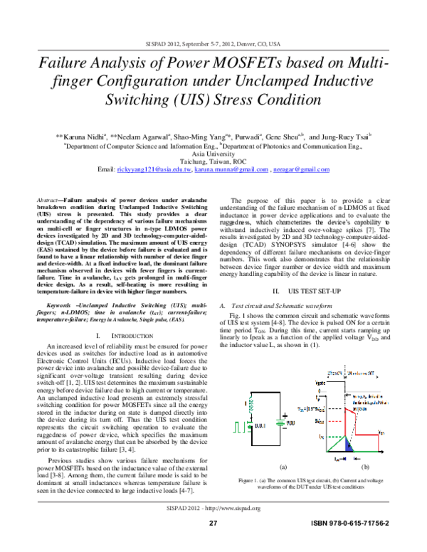 (PDF) Failure Analysis of Power MOSFETs based on Multi-finger ...