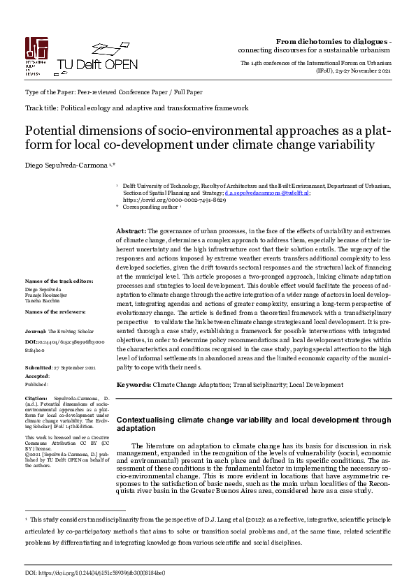 (PDF) Potential dimensions of socio-environmental approaches as a ...