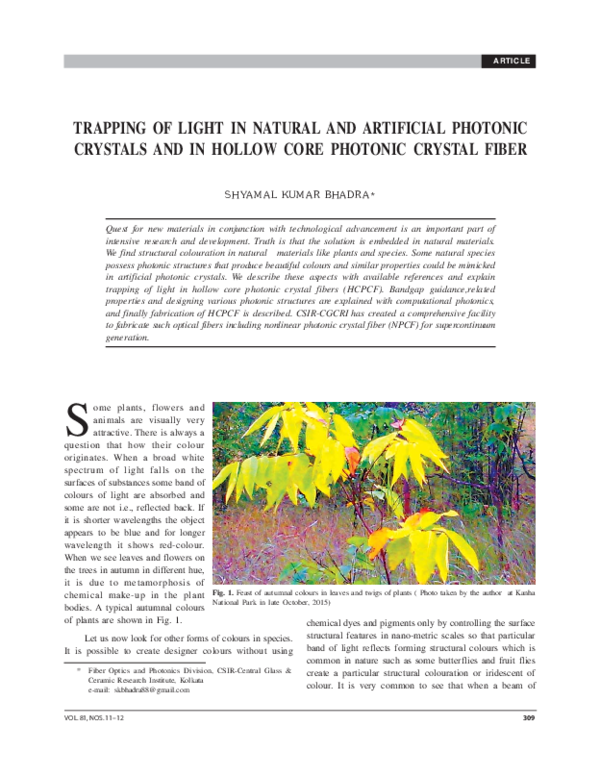 (PDF) Trapping of light in natural and artificial photonic crystals and ...