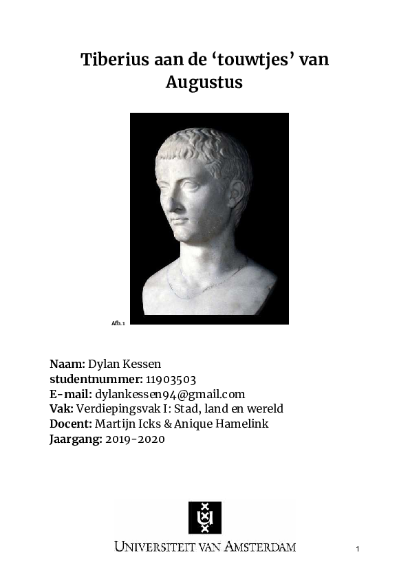(PDF) Tiberius aan de 'touwtjes' van Augustus
