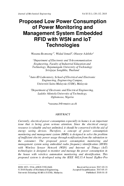 (PDF) Proposed low power consumption of power monitoring and management system embedded RFID ...