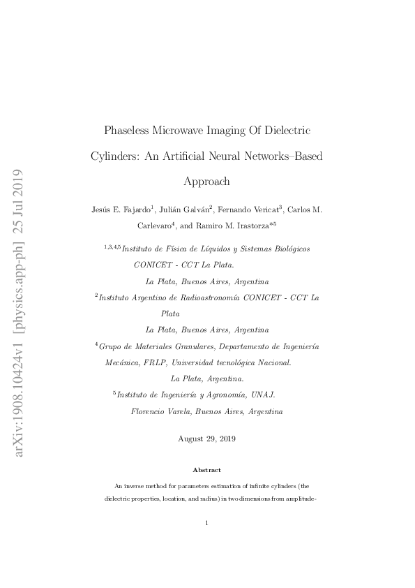 (PDF) Phaseless Microwave Imaging of Dielectric Cylinders: An ...