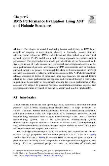 (PDF) RMS Performance Evaluation Using ANP and Holonic Structure