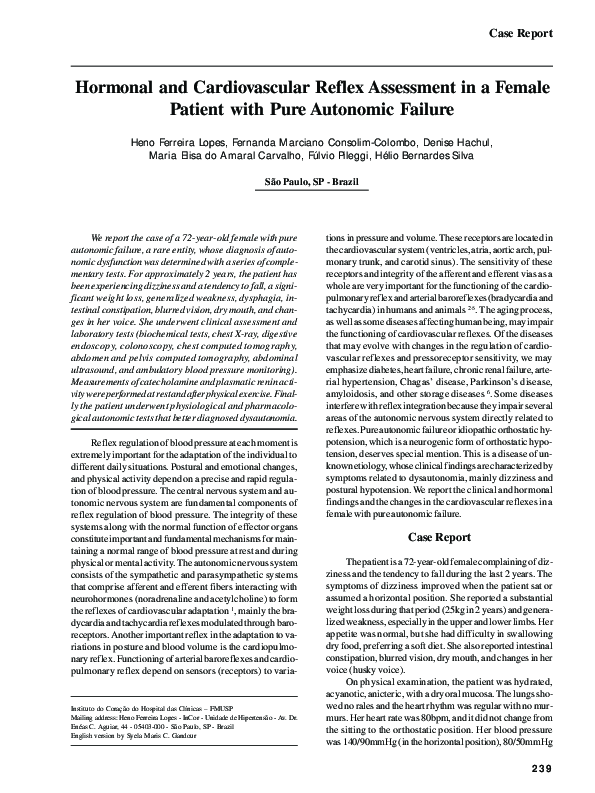 (PDF) Hormonal and cardiovascular reflex assessment in a female patient ...