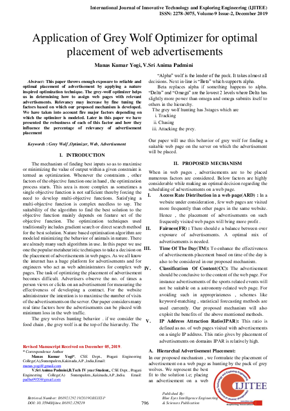 (PDF) Application of Grey Wolf Optimizer for optimal placement of web ...