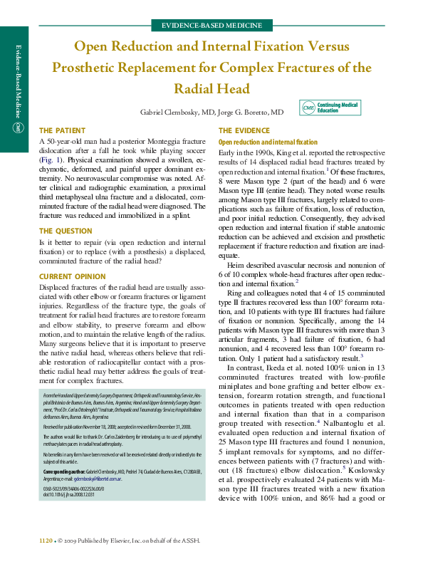 (PDF) Open Reduction and Internal Fixation Versus Prosthetic ...