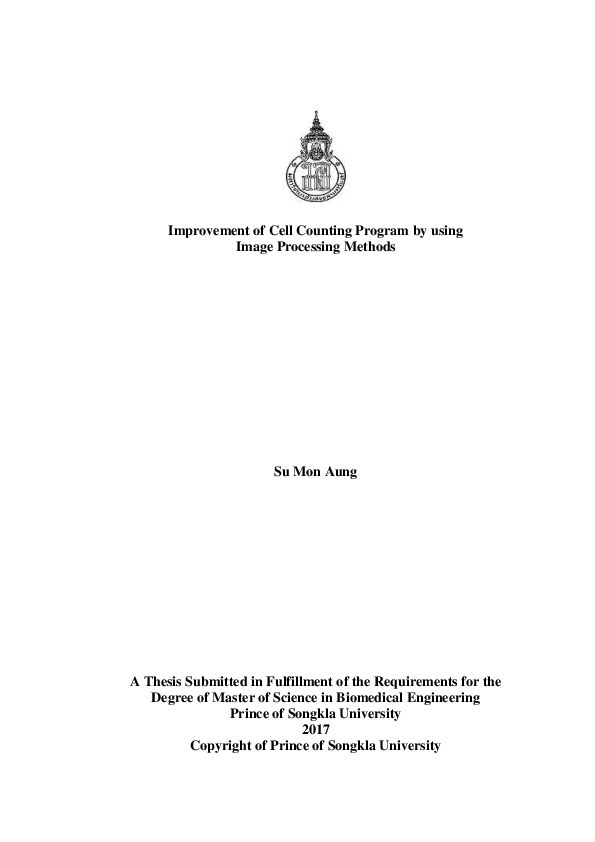 Pdf Improvement Of Cell Counting Program By Using Image Processing