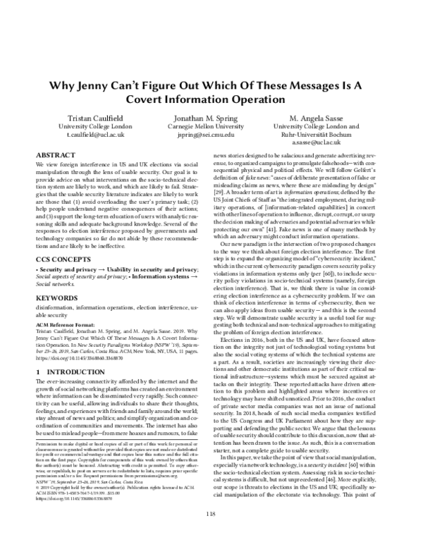 (PDF) Why Jenny can't figure out which of these messages is a covert ...