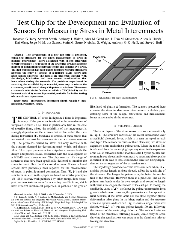 (PDF) Test Chip for the Development and Evaluation of Sensors for ...