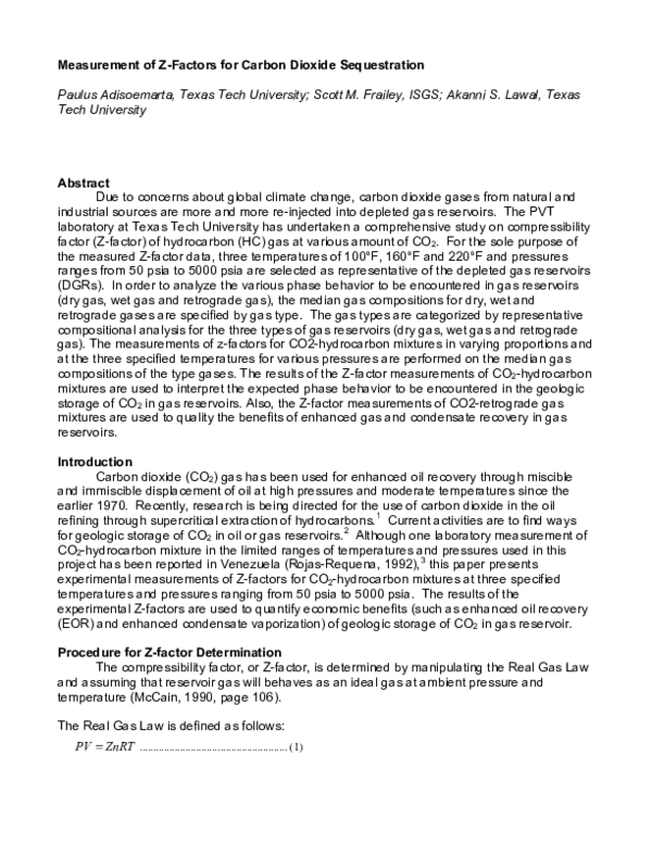 (PDF) Measurement of Z-factors for carbon dioxide sequestration
