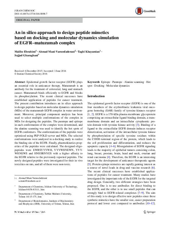(PDF) An in silico approach to design peptide mimetics based on docking ...