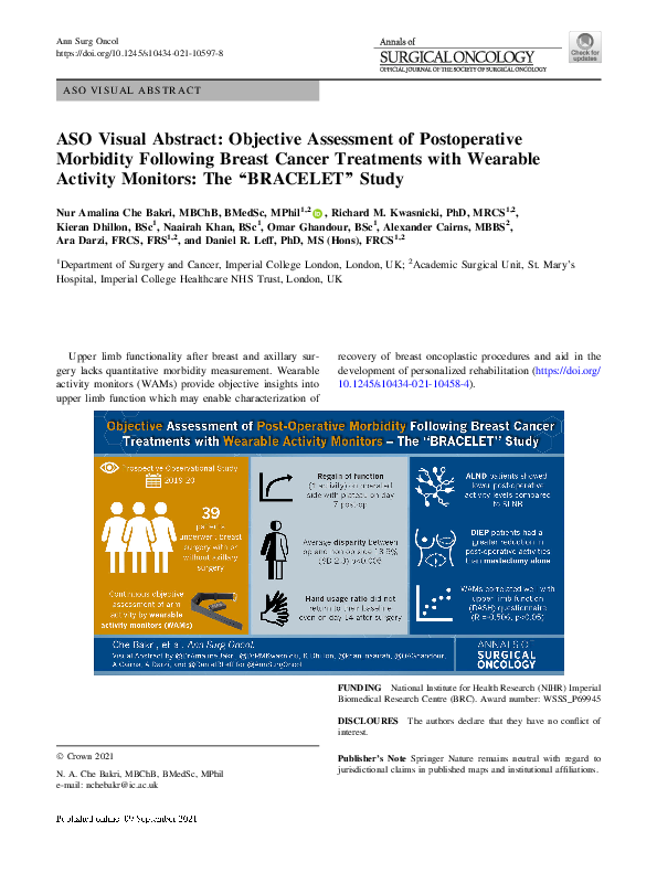 (PDF) ASO Visual Abstract: Objective Assessment of Postoperative ...