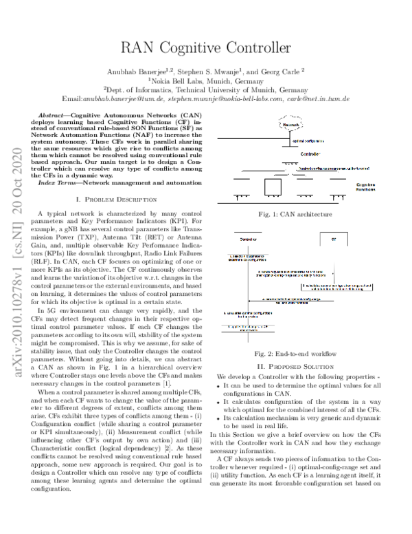 (PDF) RAN Cognitive Controller (PDF) RAN Cognitive Controller