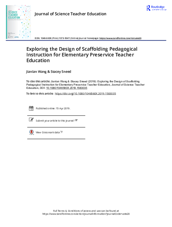 (PDF) Exploring the Design of Scaffolding Pedagogical Instruction for ...
