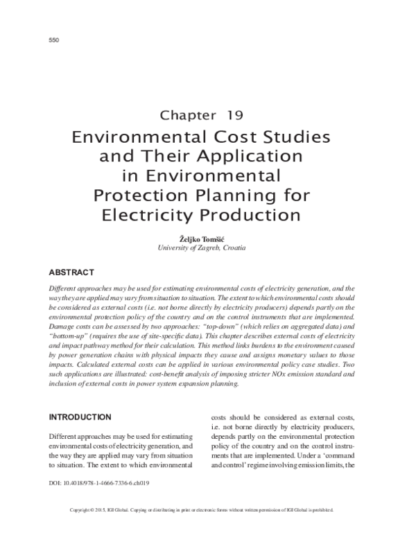 (PDF) Environmental Cost Studies and Their Application in Environmental ...