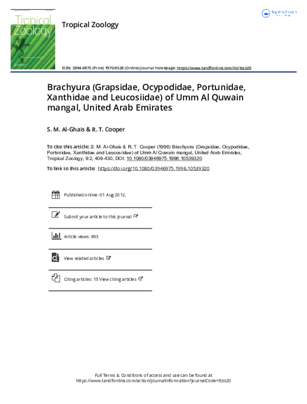 (PDF) Brachyura (Grapsidae, Ocypodidae, Portunidae, Xanthidae and ...