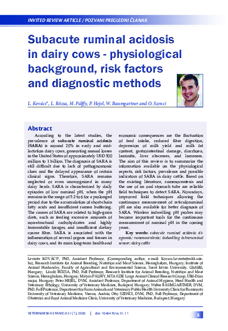 (PDF) Subacute ruminal acidosis in dairy cows: The physiological causes ...