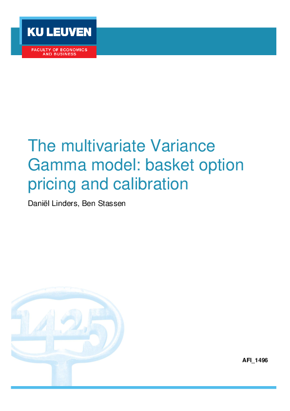(PDF) The Multivariate Variance Gamma Model: Basket Option Pricing and ...