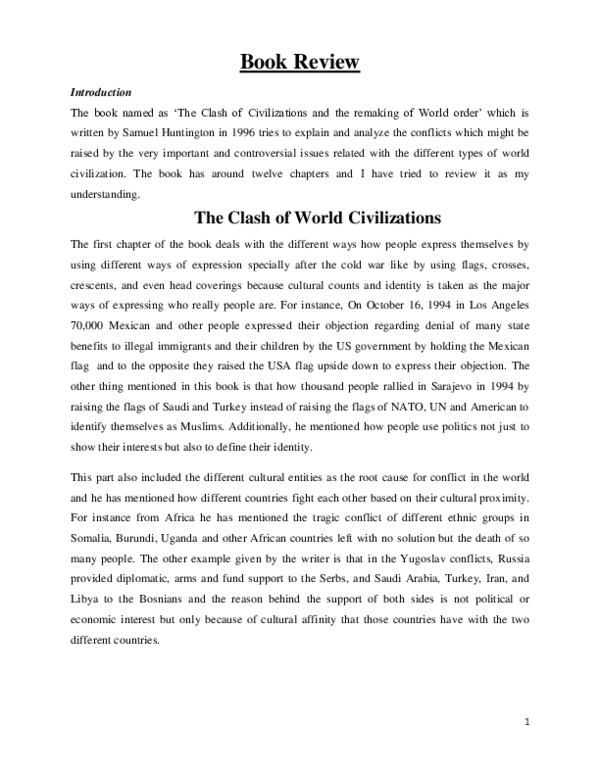 (PDF) A Book Review on the Clash of World Civilization
