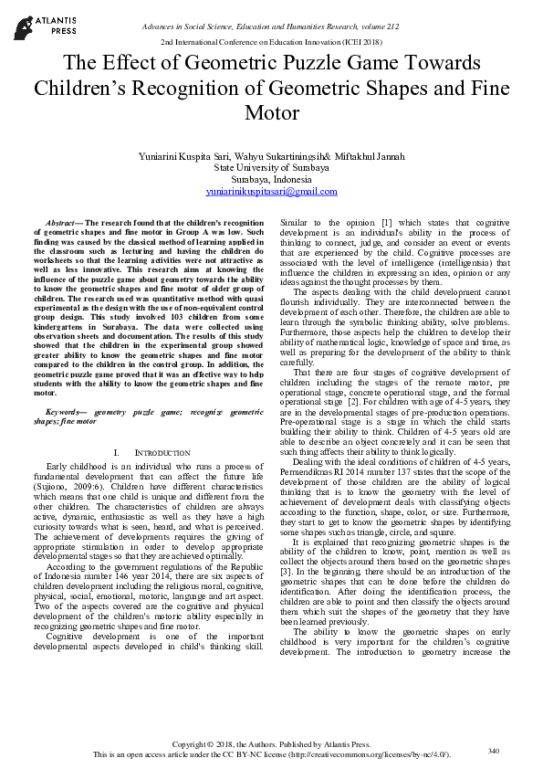 (PDF) The Effect of Geometric Puzzle Game Towards Children’s ...