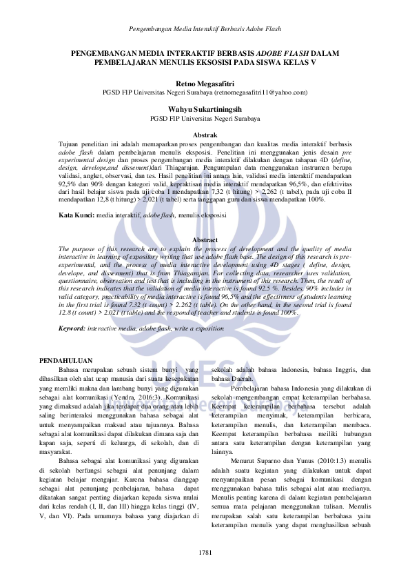 (PDF) Pengembangan Media Interaktif Berbasis Adobe Flash Dalam Pembelajaran Menulis Eksposisi ...