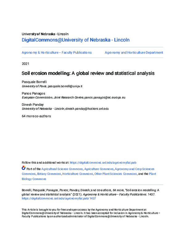 (PDF) Soil erosion modelling: A global review and statistical analysis