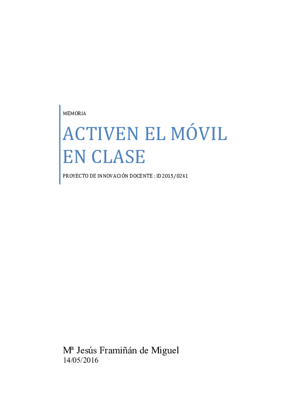 (PDF) Activen el móvil en clase