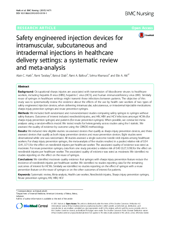 (PDF) Safety engineered injection devices for intramuscular ...