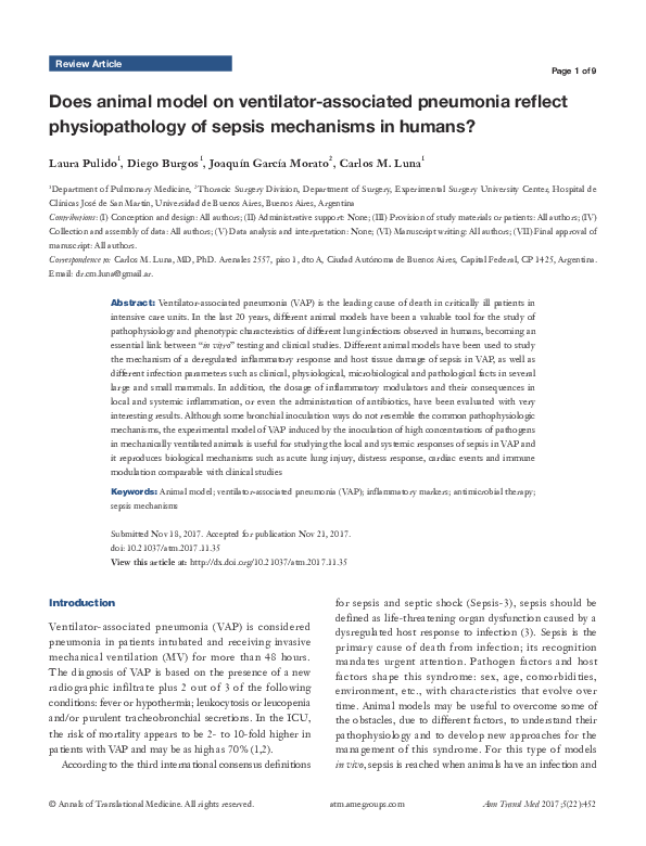 (PDF) Does animal model on ventilator-associated pneumonia reflect ...