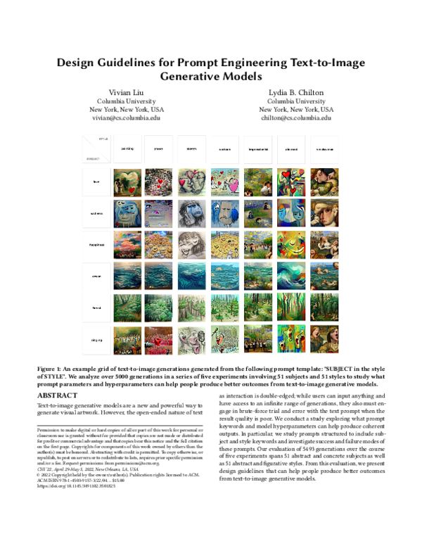 (PDF) Design Guidelines for Prompt Engineering Text-to-Image Generative ...