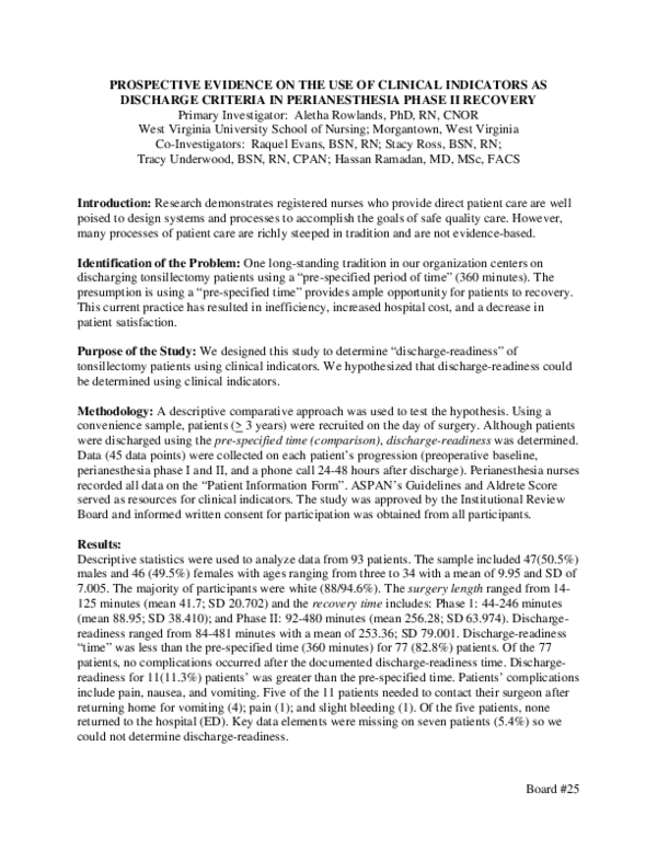 (PDF) Prospective Evidence on the Use of Clinical Indicators as ...