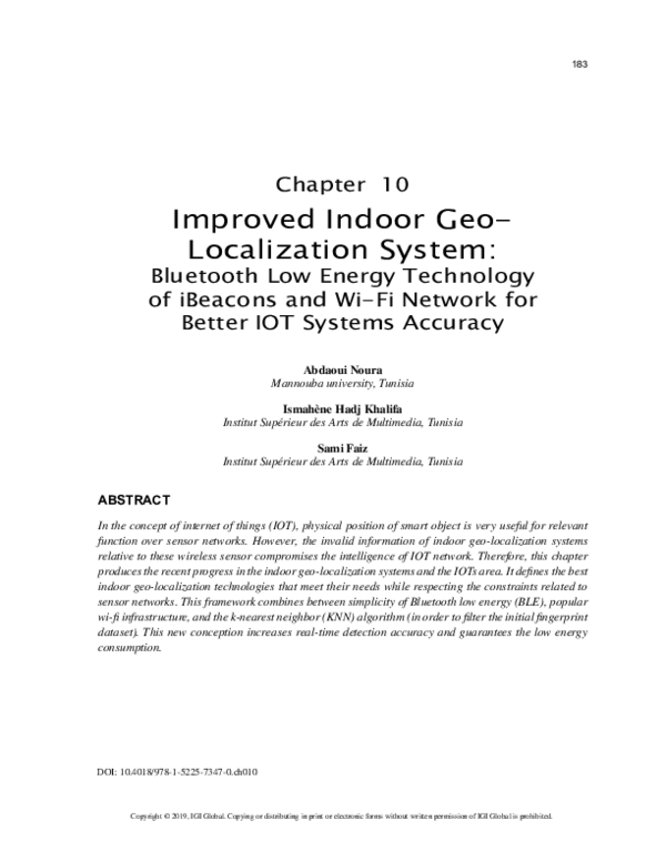 (PDF) Improved Indoor Geo-Localization System