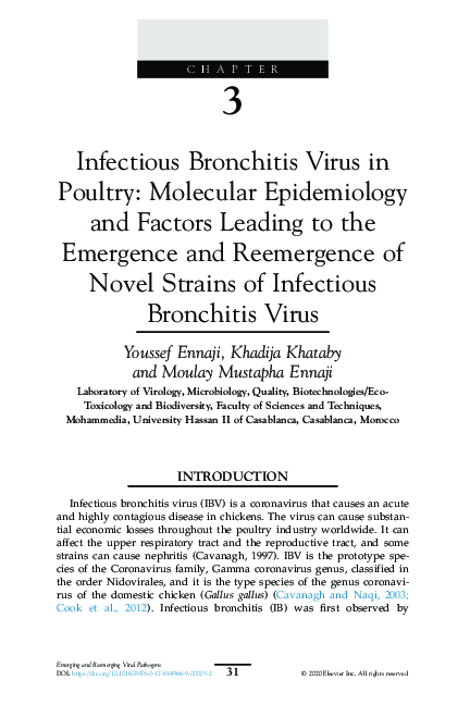 (PDF) Infectious Bronchitis Virus in Poultry: Molecular Epidemiology and Factors Leading to the ...