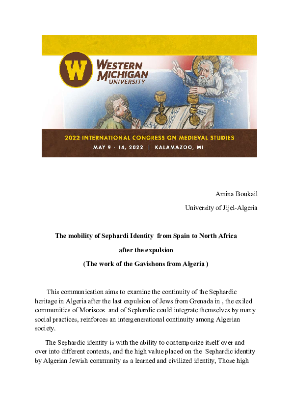 (PDF) The mobility of Sephardi Identity from Spain to North Africa ...