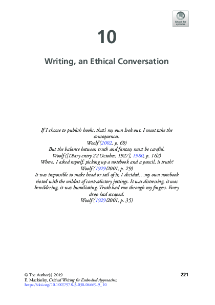 (PDF) Writing, an Ethical Conversation